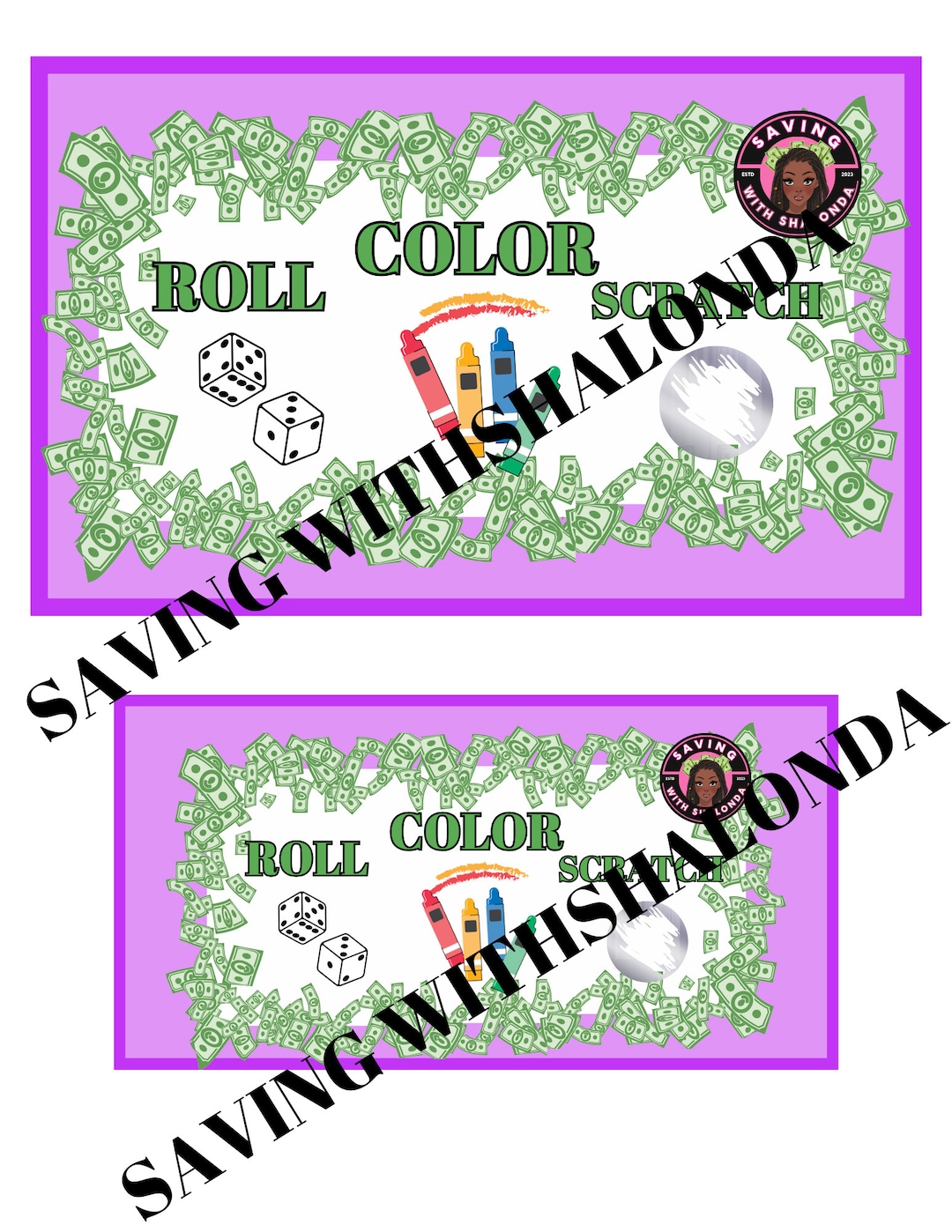 8.5X11 PURPLE Roll Color Scratch GAME KIT - Etsy