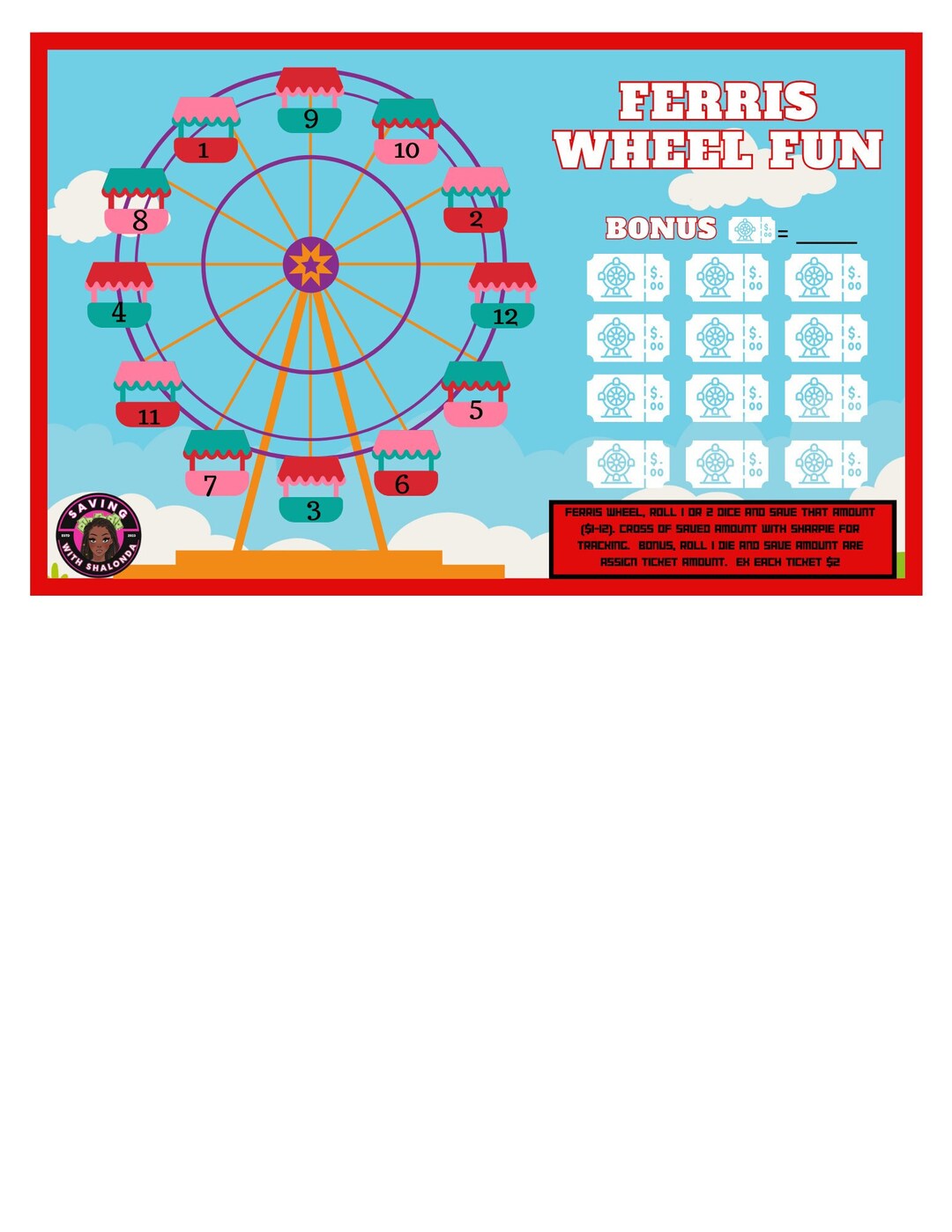 A5 CARNIVAL Ferris Wheel Fun - Etsy