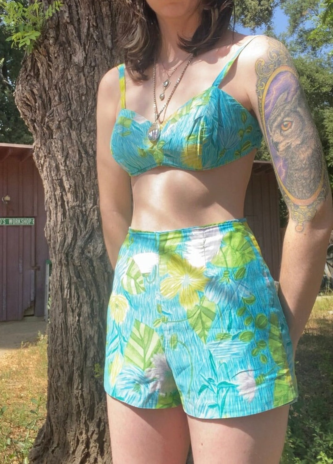 Vintage 1950s/1960s Two Piece Playsuit, Lily Pads - Etsy