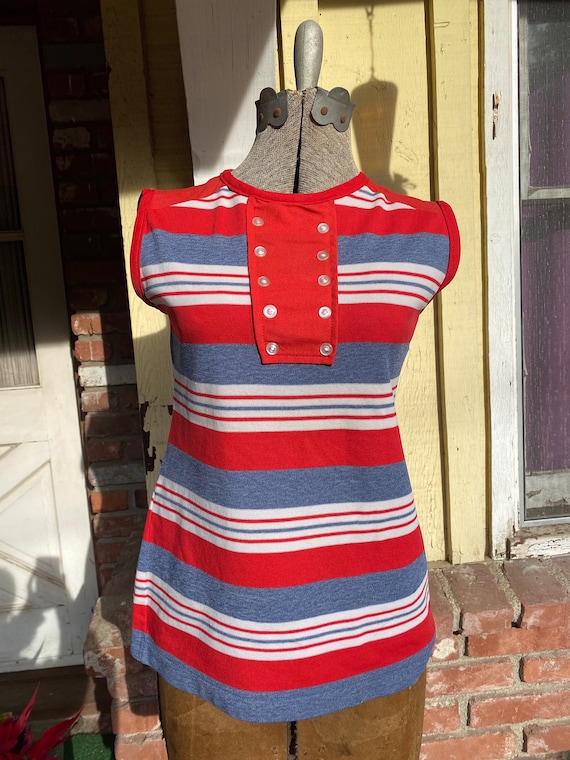 1960s red and blue top - Gem