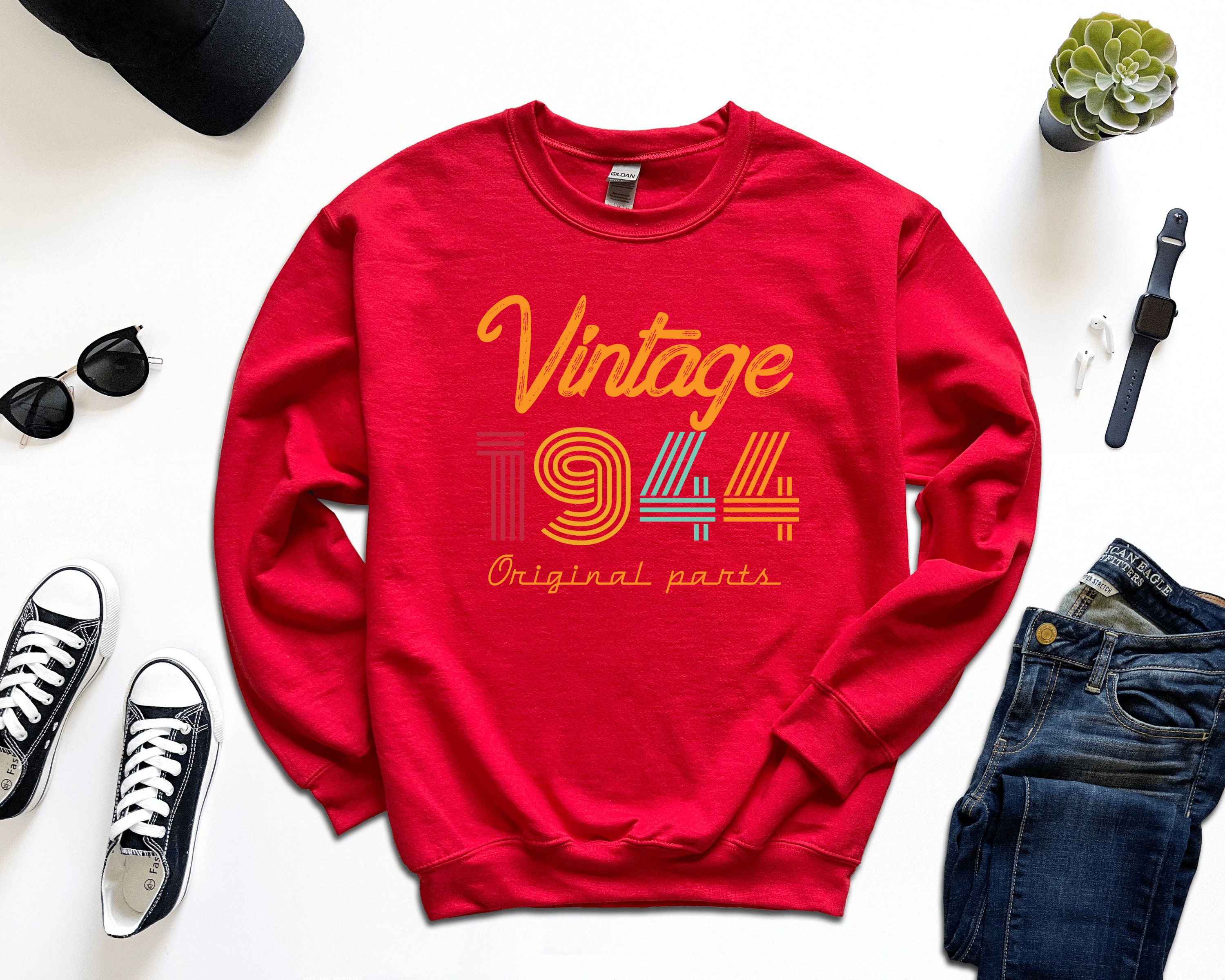80 Years Old Sweatshirt, Born in 1944 Sweatshirt, 80th Birthday Sweater ...