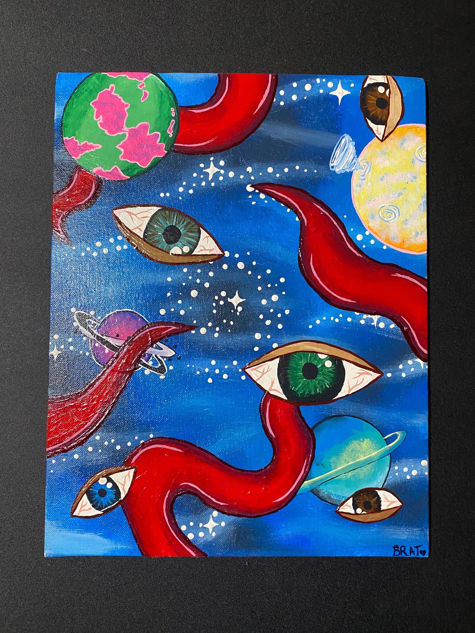 Cosmic Eye Painting: Handmade Universe Art (11x14) - Etsy