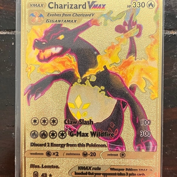 Charizard Vmax Gold - Etsy