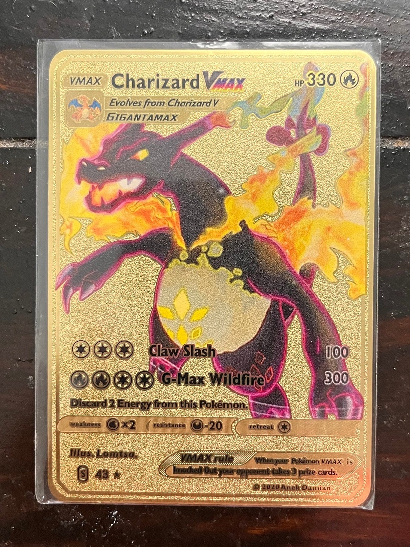 Charizard VMAX Gold Plated Pokémon Card - Etsy