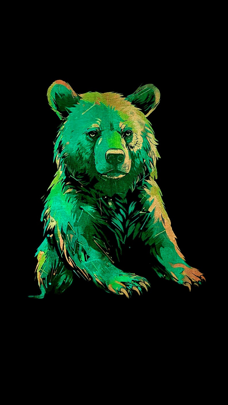 Radiant Whiskers: the Glowing Bear T-shirt - Embrace Colorful Cuteness ...