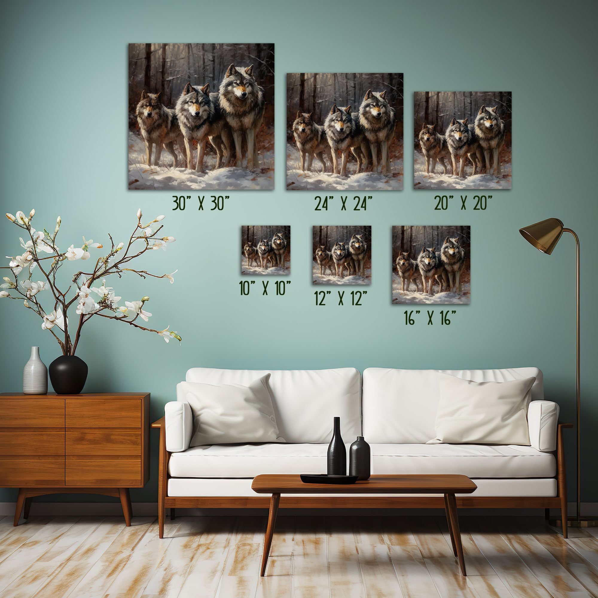 Aluminum Panel Wall Art Hanging Wolves in Winter Original - Etsy