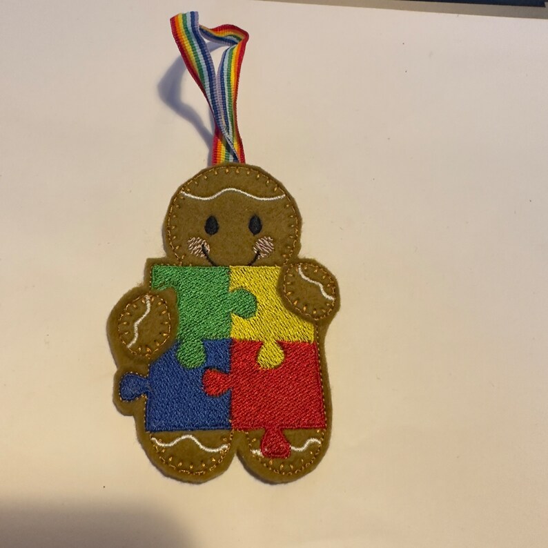 Autism Gingerbread Personalised Ornament Hanger Christmas - Etsy UK