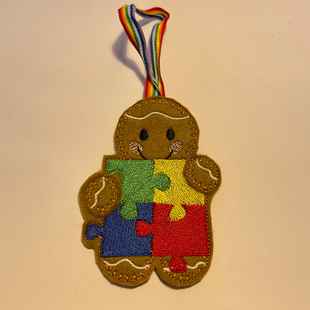 Autism Gingerbread Personalised Ornament Hanger Christmas - Etsy UK