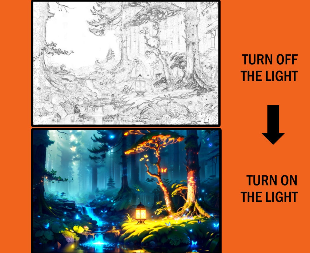 Forest Light Painting, Creative Light Painting, Bedside Night Light, 3 ...