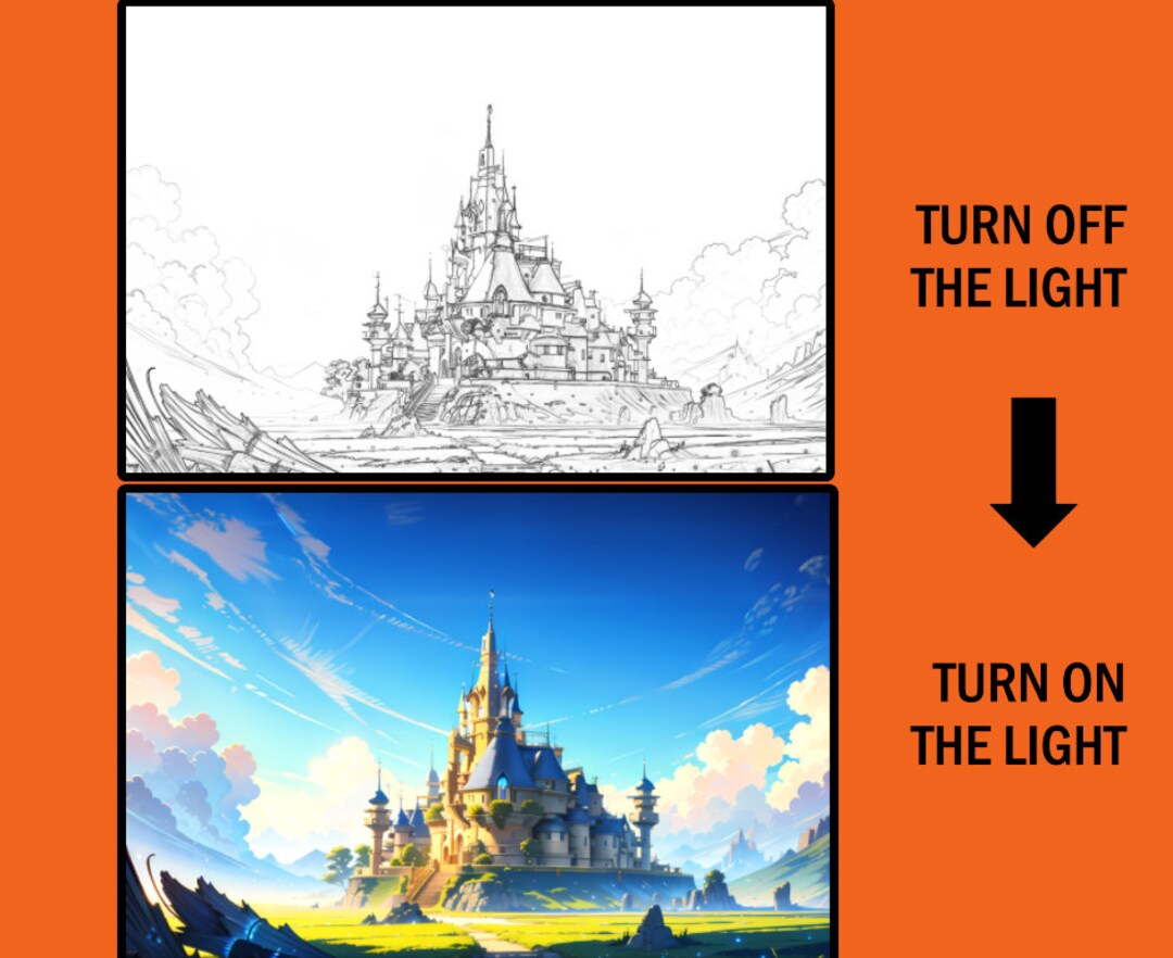 Animation Landscape Lighting Painting, Wall Lighting Painting, Night ...