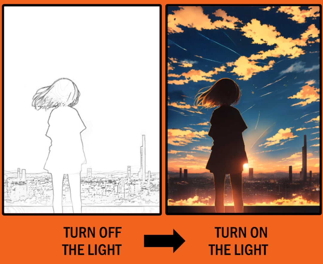 Sunrise Light Painting, Creative Light Painting, Bedside Night Light, 3 ...