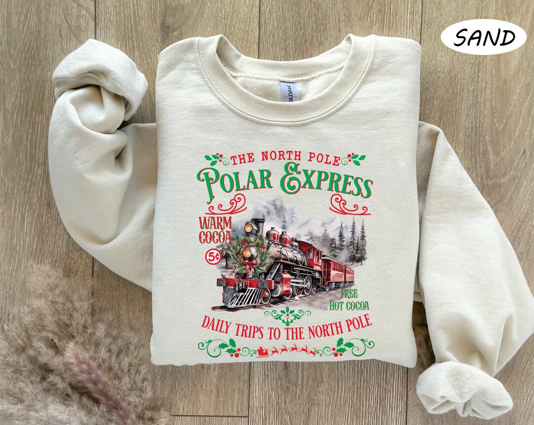 Vintage Polar Express Sweatshirt, North Pole Express Shirt, Polar ...