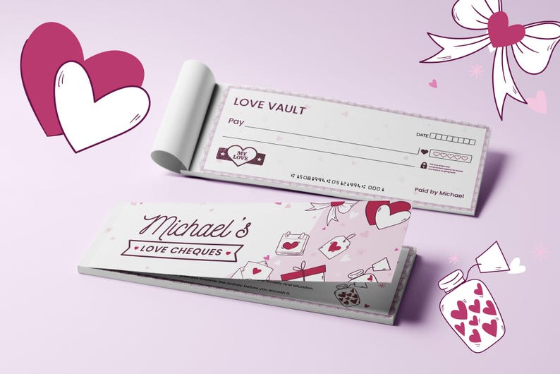 Printable Love Coupons Romantic Gift for Him/her Love Cheques ...