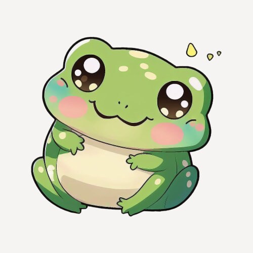 Kawaii Frog, Frog Clipart, Frog PNG, Anime Frog, Frog Art in PNG Format ...