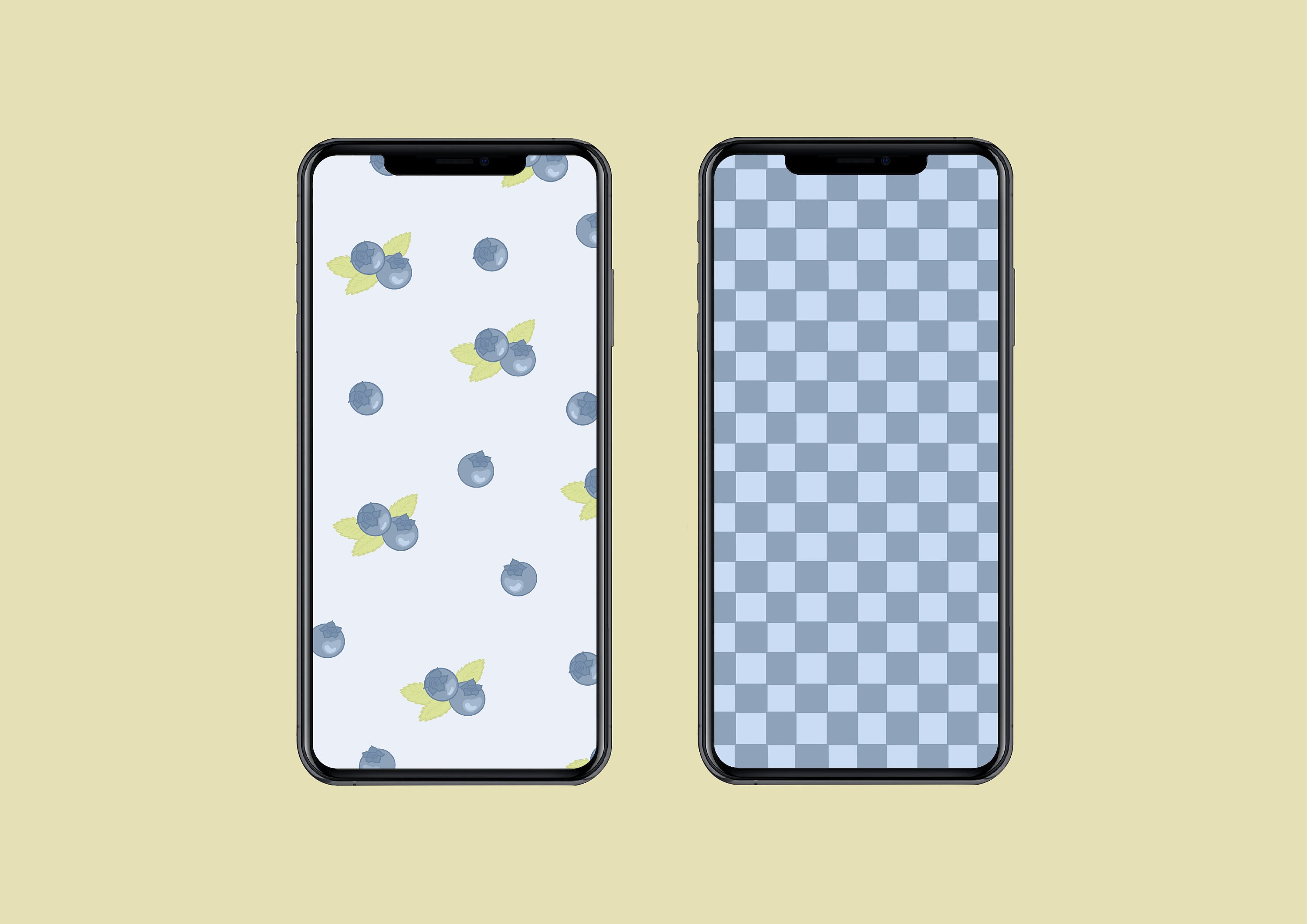 Blueberry Milk Phone Wallpaper Baby Blue Checker Print Blueberry ...