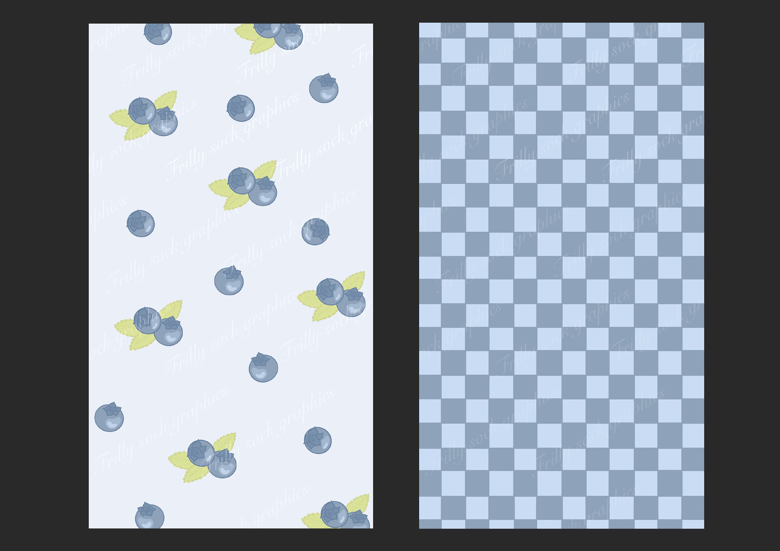 Blueberry Milk Phone Wallpaper Baby Blue Checker Print Blueberry ...