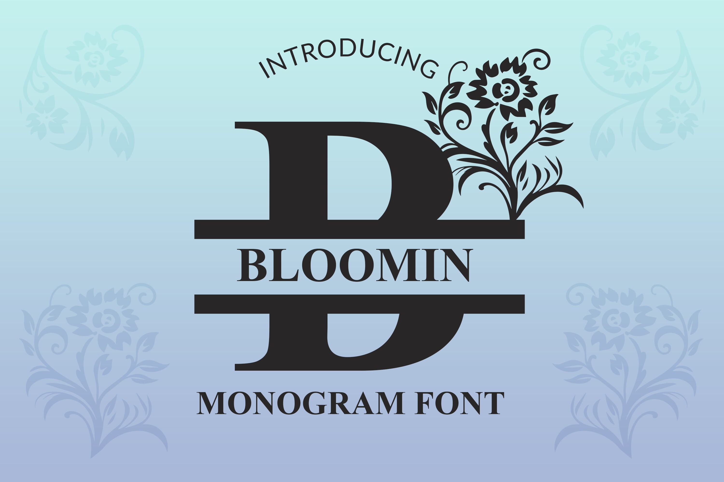 Bloomin Split Monogram Font, Monogram Font OTF - Etsy