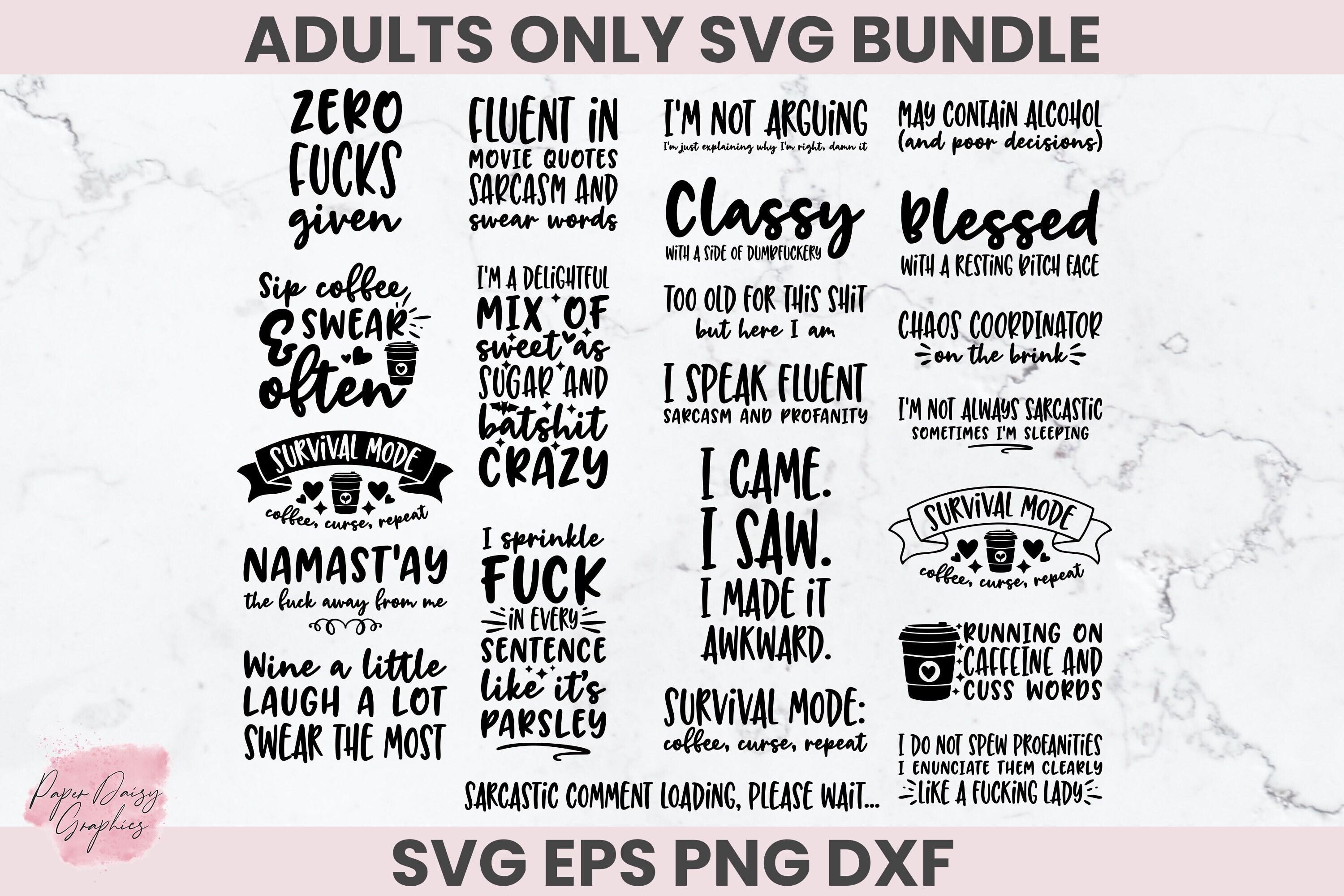 Adult SVG Bundle, Swear SVG Bundle, Rude Svg, Crafting Bundle, Adult ...