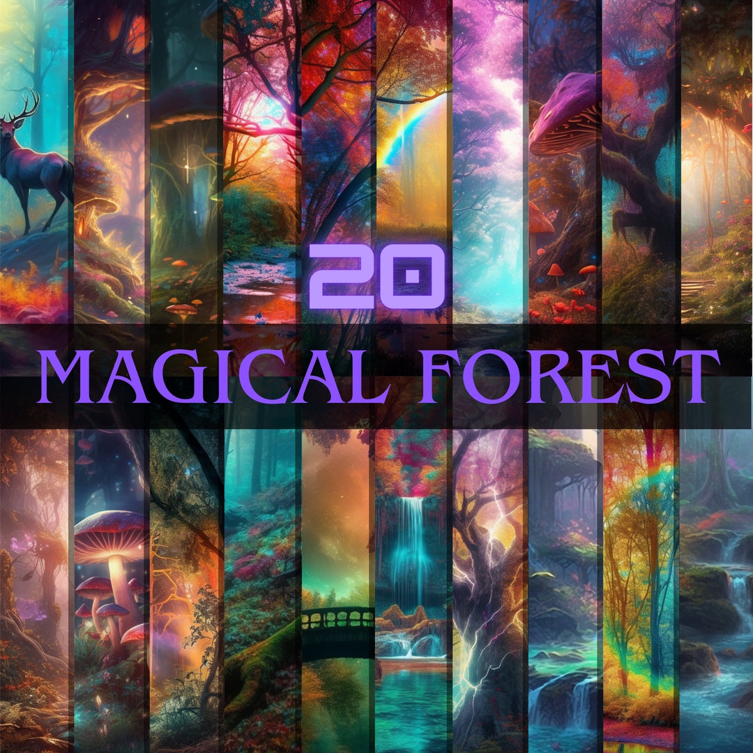 Magical Enchanted Forest, Digital Paper Pattern, Pattern Bundle ...