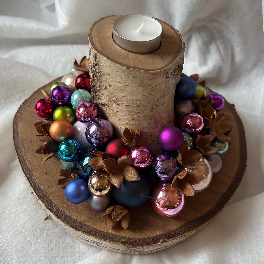 Christmas Arrangement With Many Colorful Baubles, Decoratively Arranged ...