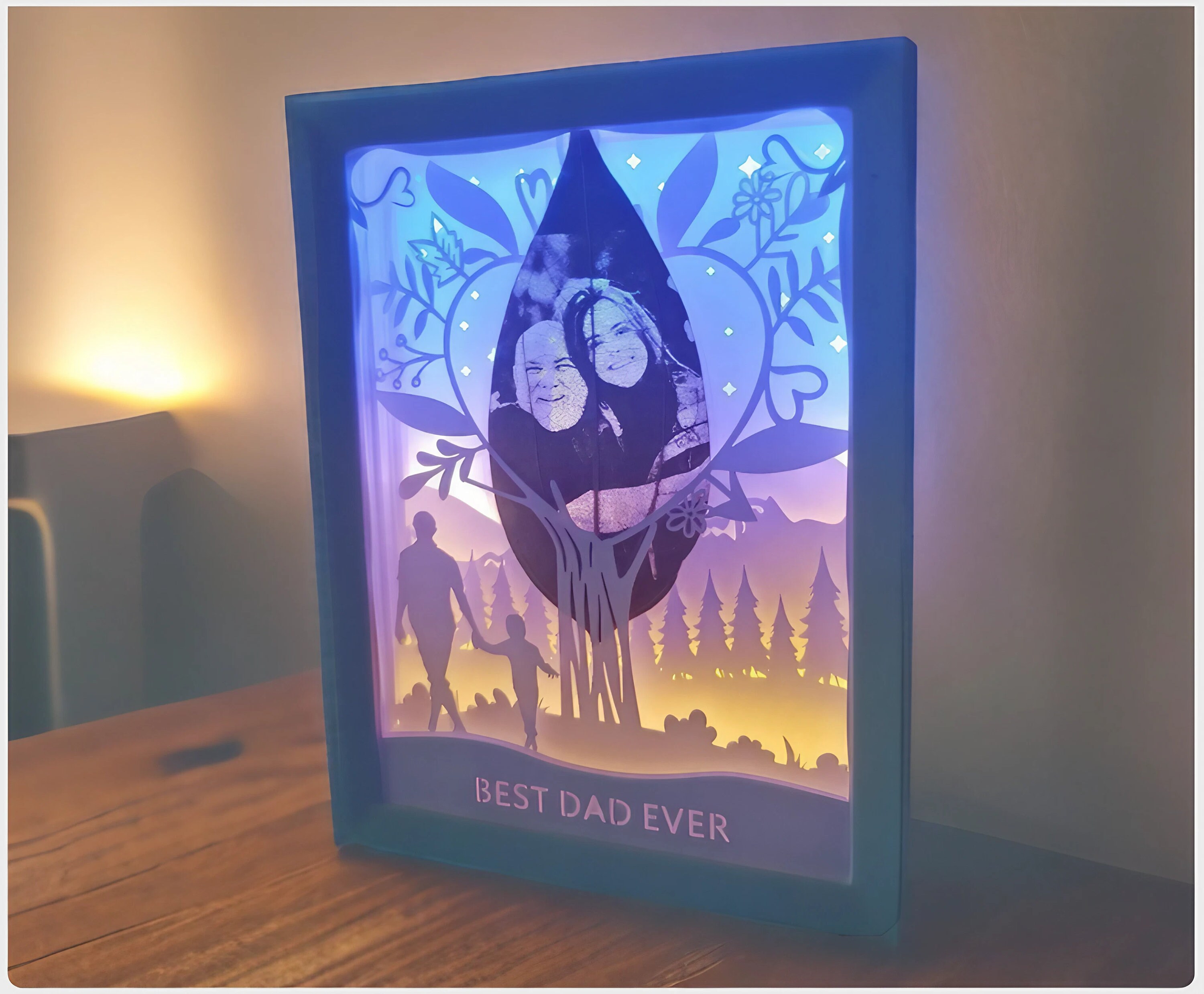 Family Tree Shadow Box Lightbox Archivos de plantilla del - Etsy España