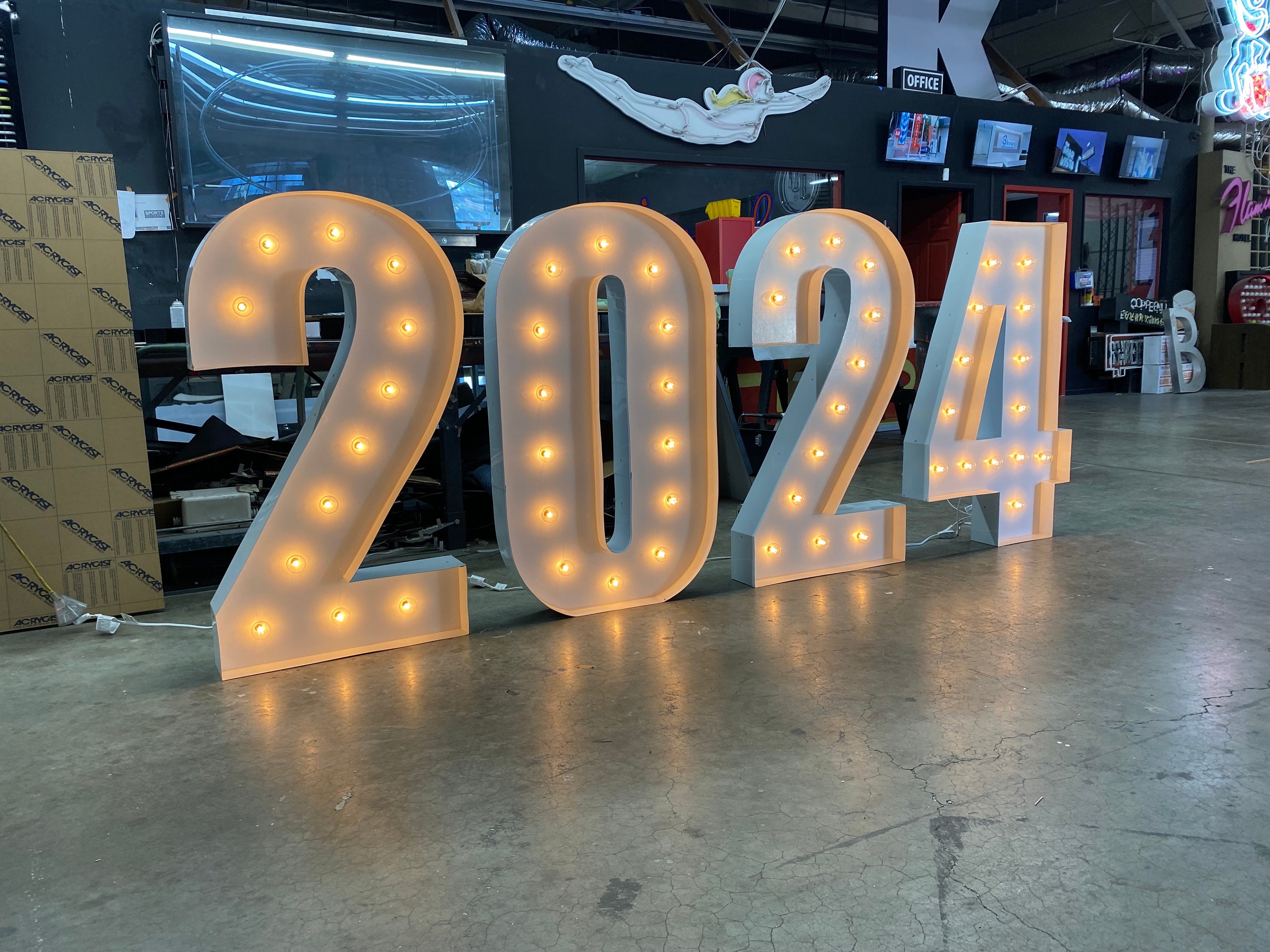 Large Marquee Numbers 6ft Tall | 2024 New Years Eve Decoration | Large ...