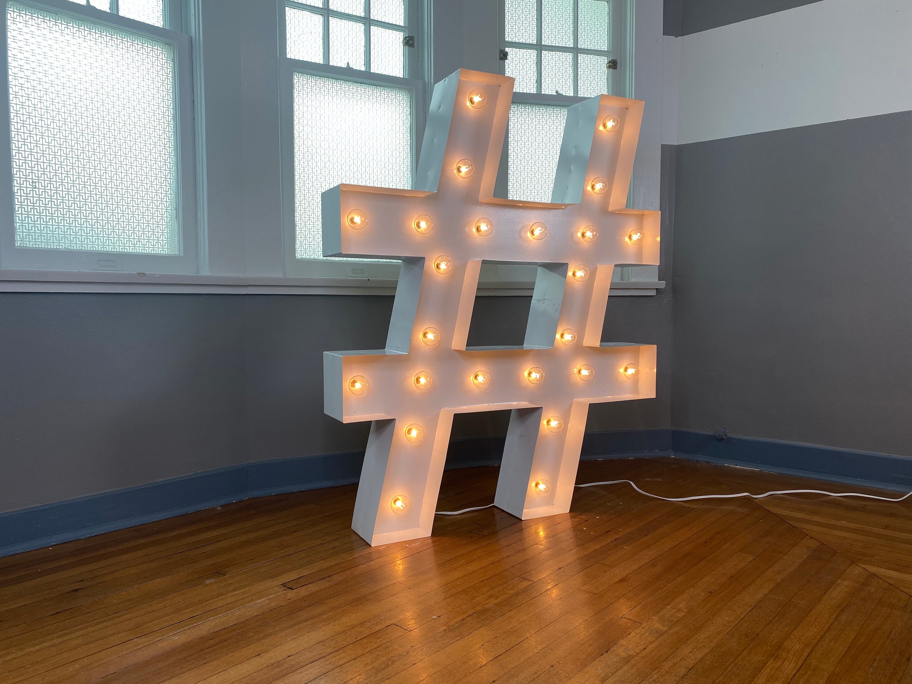 Large Hashtag Marquee Shape Symbol 4ft Tall Large Marquee Symbol Large ...