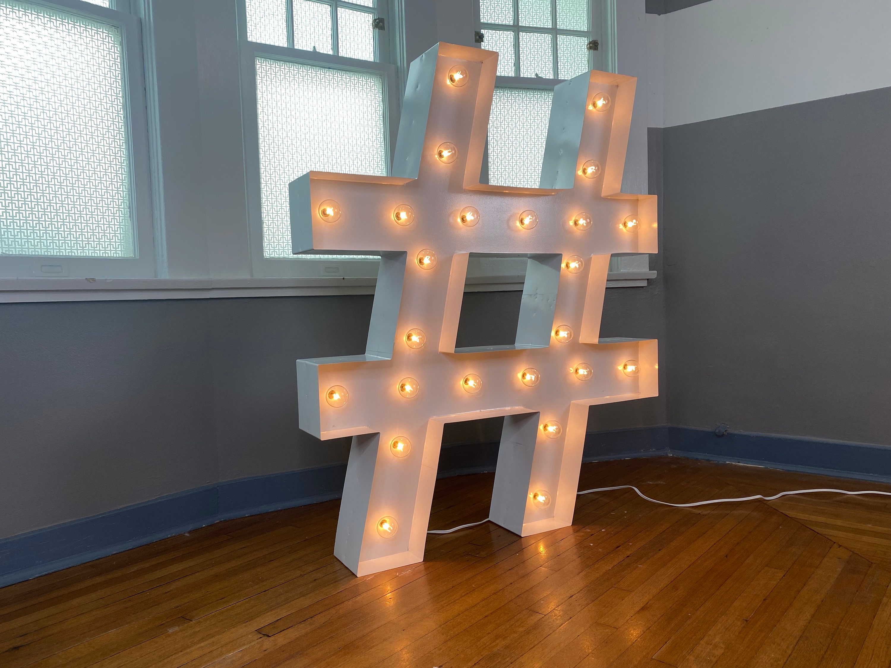 Large Hashtag Marquee Shape Symbol 4ft Tall | Large Marquee Symbol ...