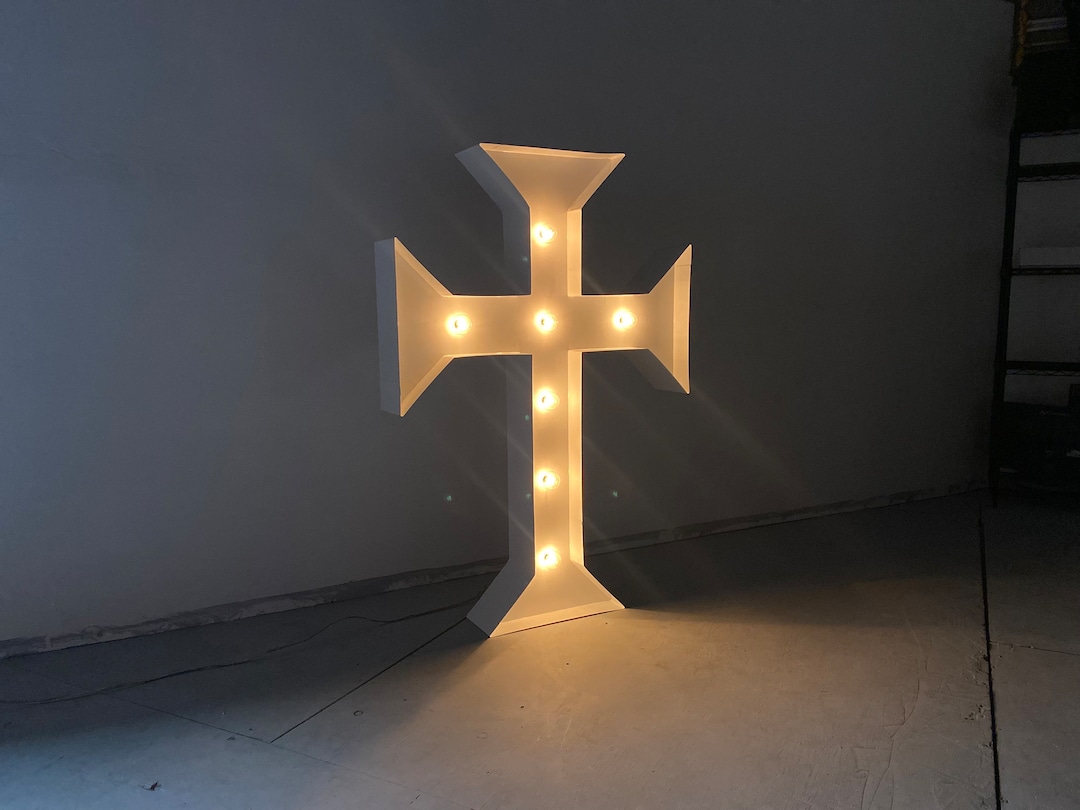 Large Lighted Cross 4ft 5ft Tall | Christmas Cross | Outdoor Christmas ...