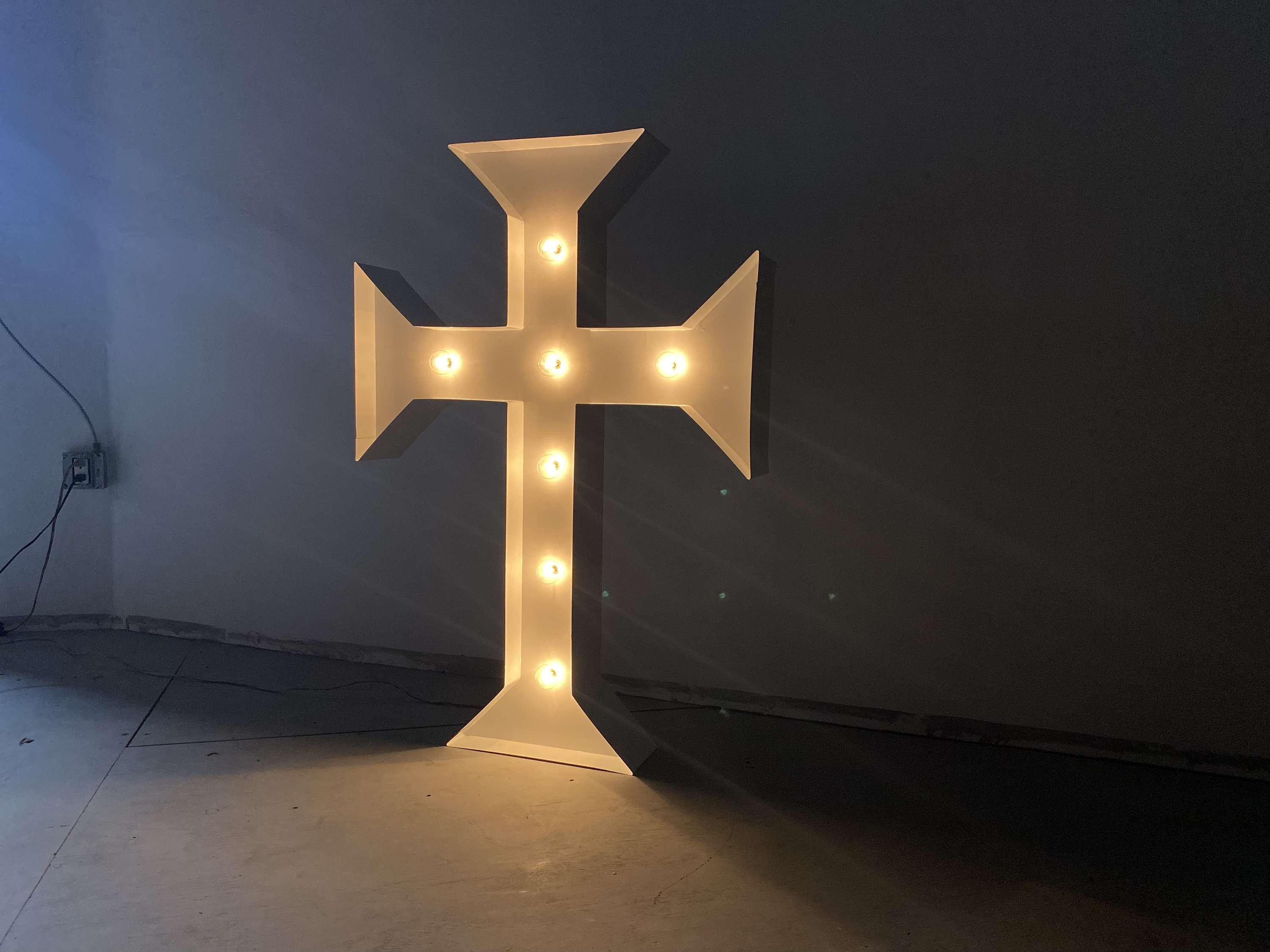 Large Lighted Cross 4ft 5ft Tall | Christmas Cross | Outdoor Christmas ...