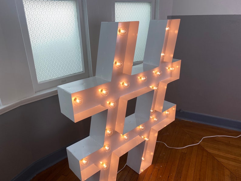 Large Hashtag Marquee Shape Symbol 4ft Tall | Large Marquee Symbol ...