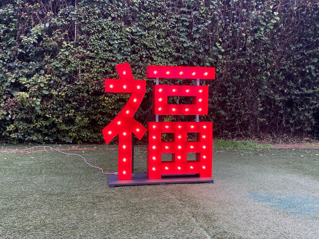 Chinese New Year Decoration | Chinese Character Blessing Light up Sign ...