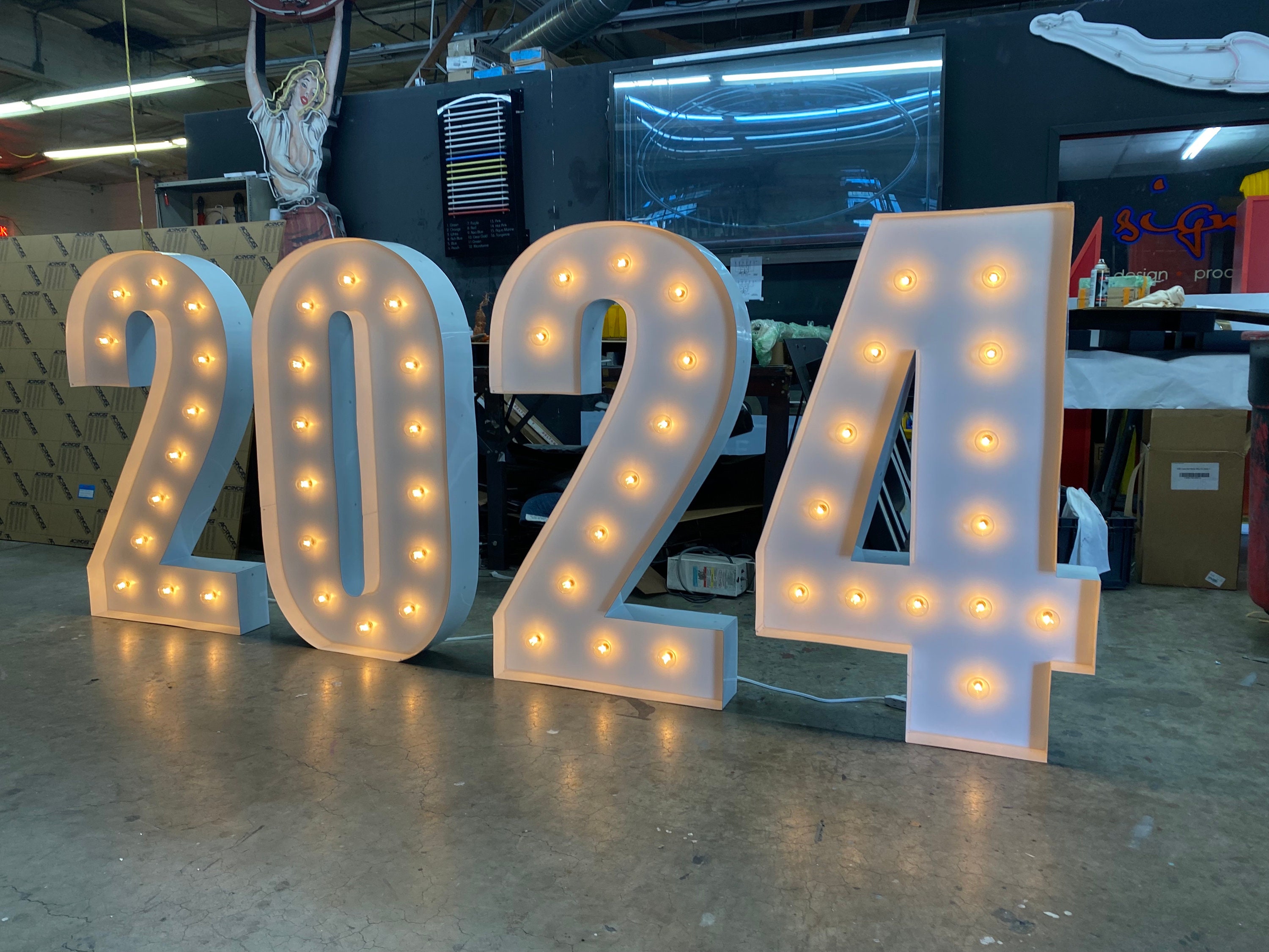 Large Marquee Numbers 6ft Tall | 2024 New Years Eve Decoration | Large ...