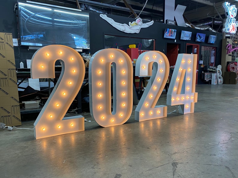 Large Marquee Numbers 6ft Tall | 2024 New Years Eve Decoration | Large ...