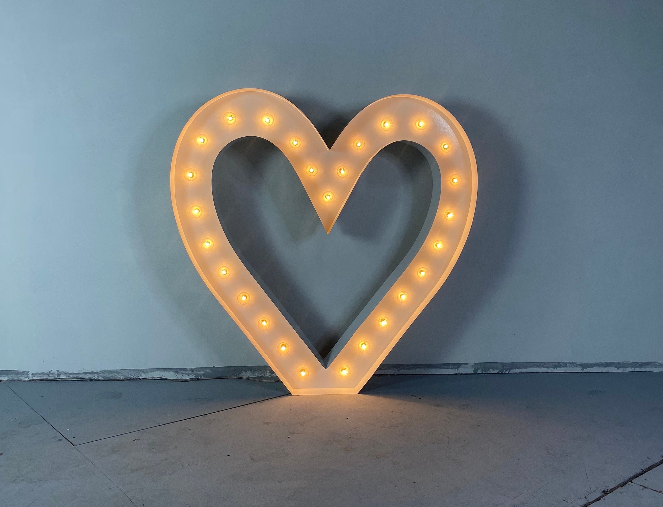 Large Marquee Heart 4ft Tall | Marquee Heart Shape Symbol | Light up ...