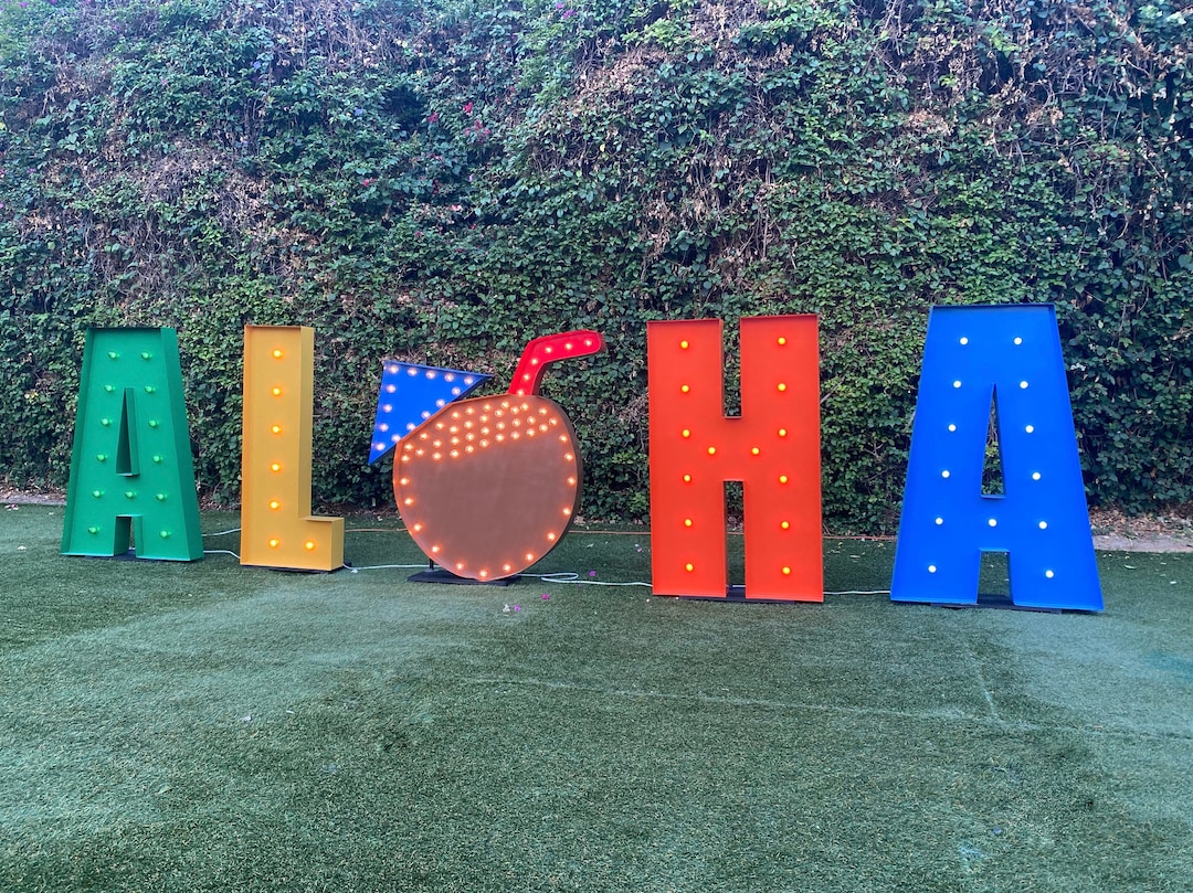ALOHA Marquee Sign | Large Marquee Letters 5ft Tall | Large Light up ...