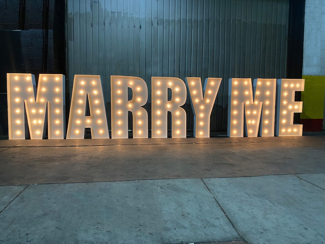 Marry Me Marquee Letters 4ft 5ft 6ft 7ft Tall (full Set Discounted ...