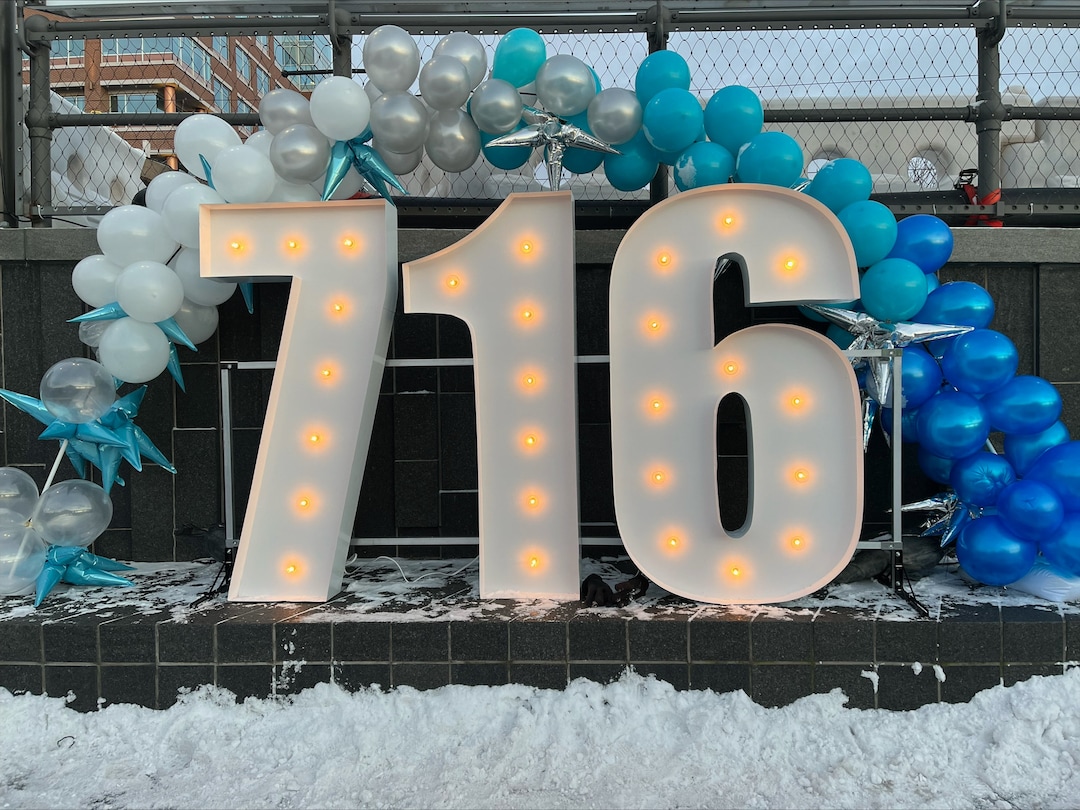 Large Marquee Numbers 5ft Tall | Large Light up Numbers 4ft 5ft 6ft ...