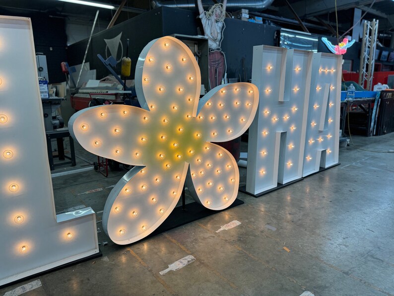 ALOHA Marquee Sign Large Light up Flower Plumeria Large Marquee Letters ...