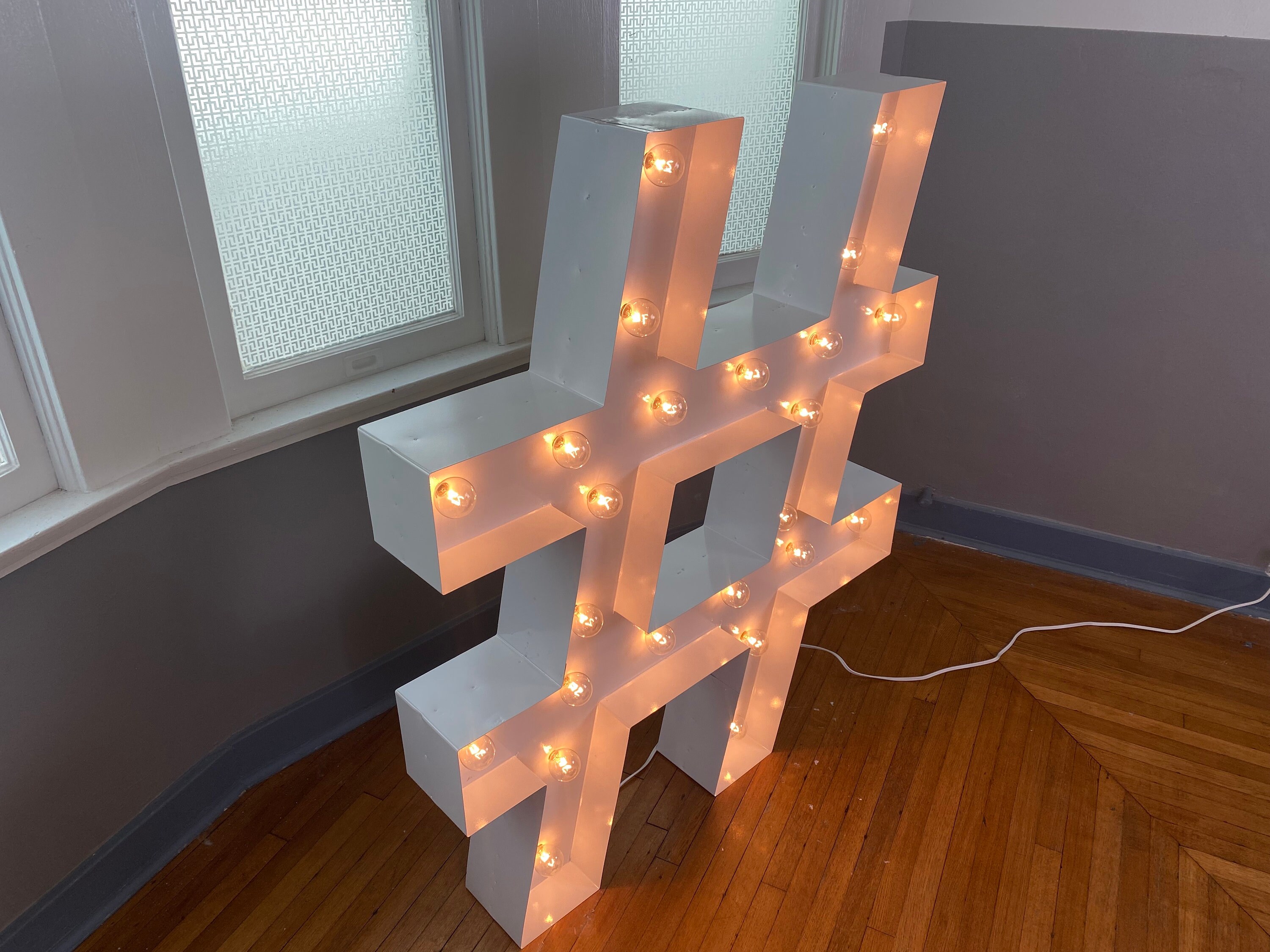 Large Hashtag Marquee Shape Symbol 4ft Tall Large Marquee Symbol Large ...