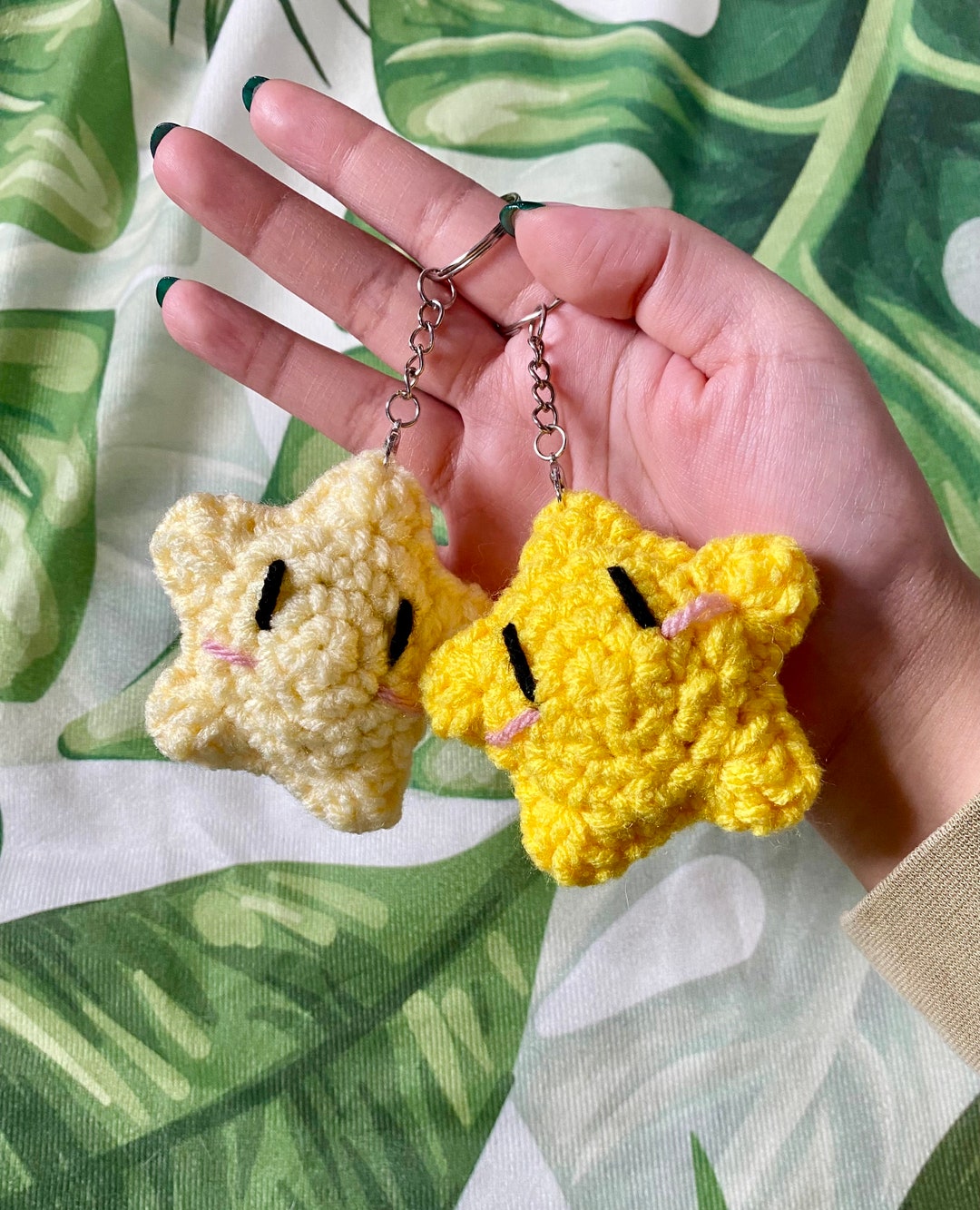 Mario Luma Star Crochet Keychains in Light Yellow and Golden Yellow - Etsy