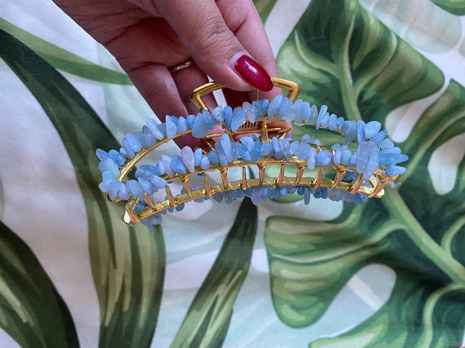 Crystal Hair Claw Clips Crystal Chips Rose Quartz Amethyst Apatite ...