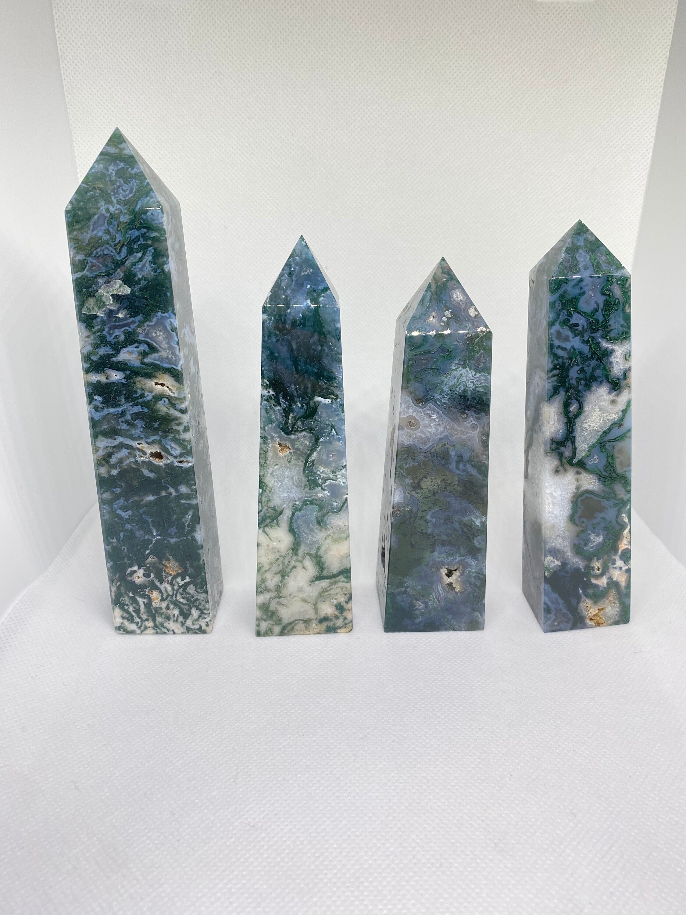 Moss Agate Towers - Etsy
