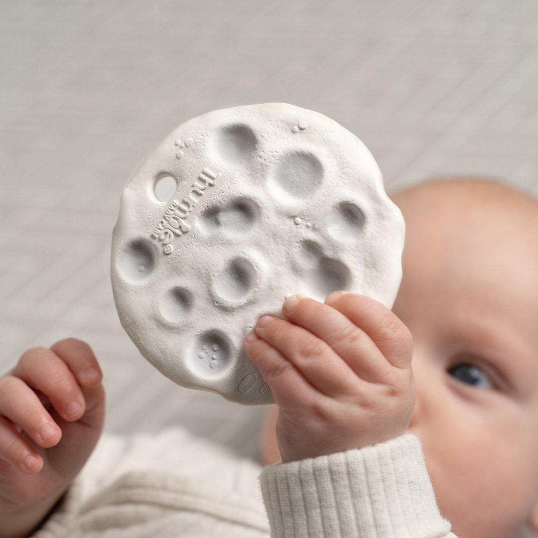 Eco-friendly Natural Rubber Teether. Space Themed Baby Moon Toy - Moon ...