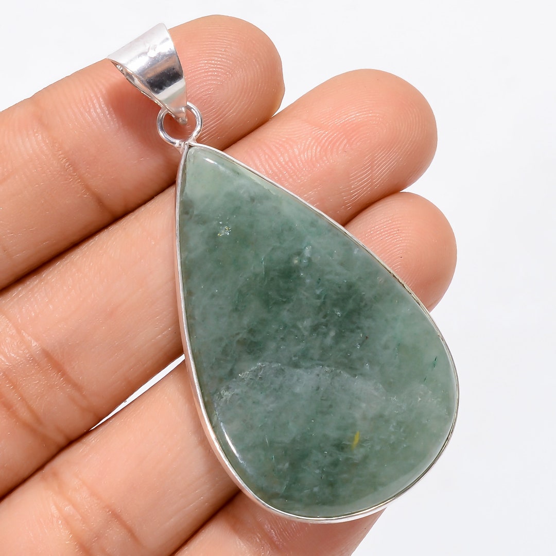 Green Aventurine Pendant Green Aventurine Necklace 925 Sterling Silver ...