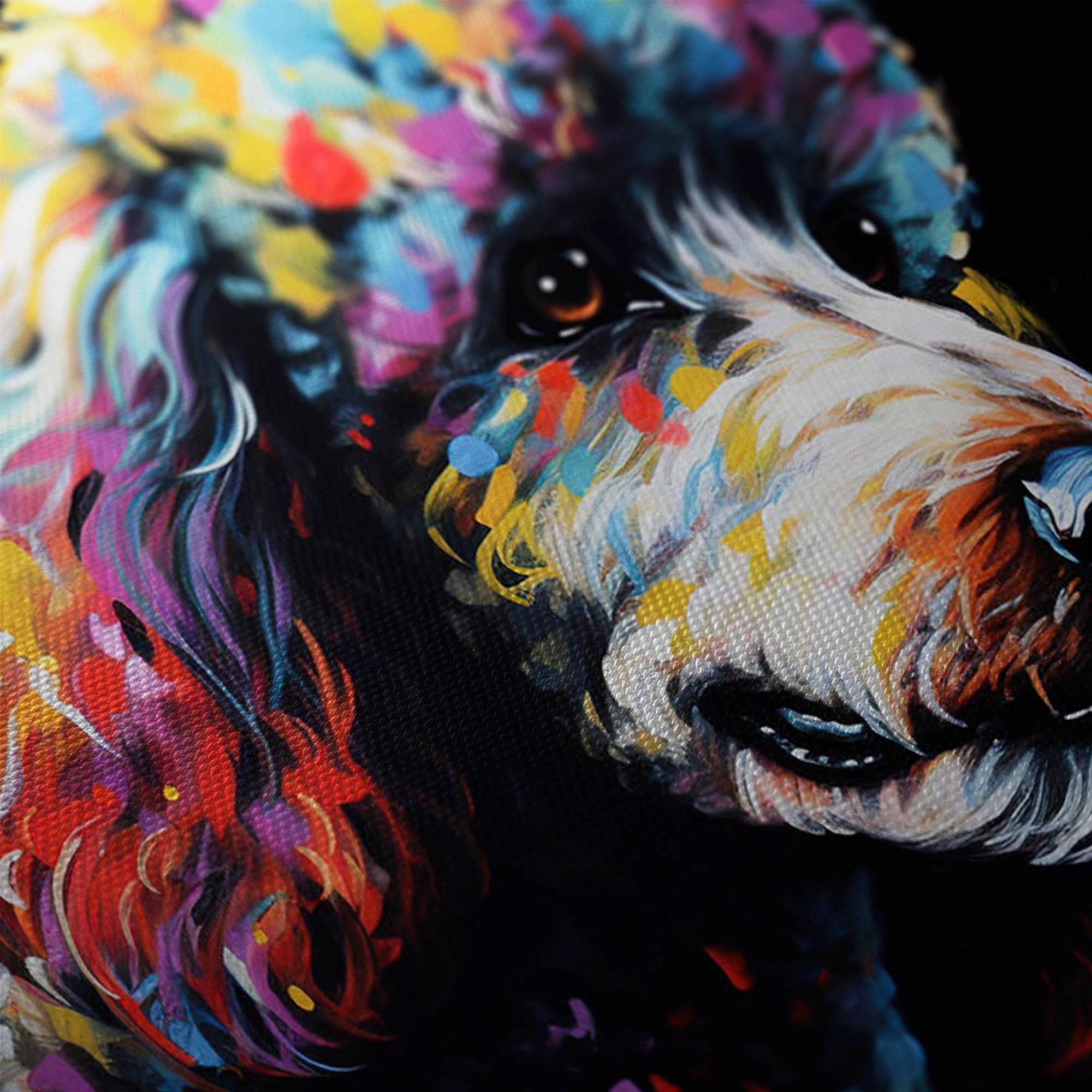 Poodle Art Print on Canvas, Gift for Dog Lovers, Abstract Large Animal ...