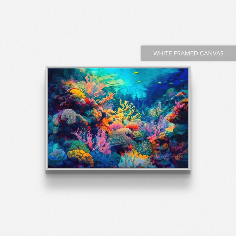 Colorful Coral Reef Art Print on Canvas Modern Painting - Etsy