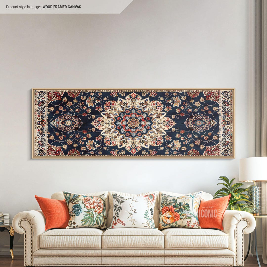 Vintage Persian Style Canvas Wall Art | Middle Eastern Geometric Wall ...