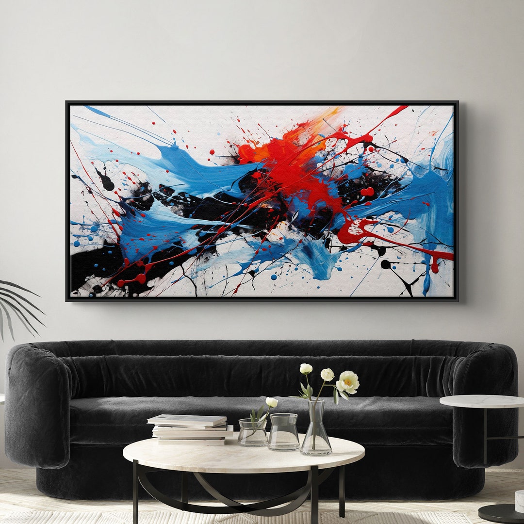 Jackson Pollock Red Blue Black Art Print on Canvas, Expressionism ...
