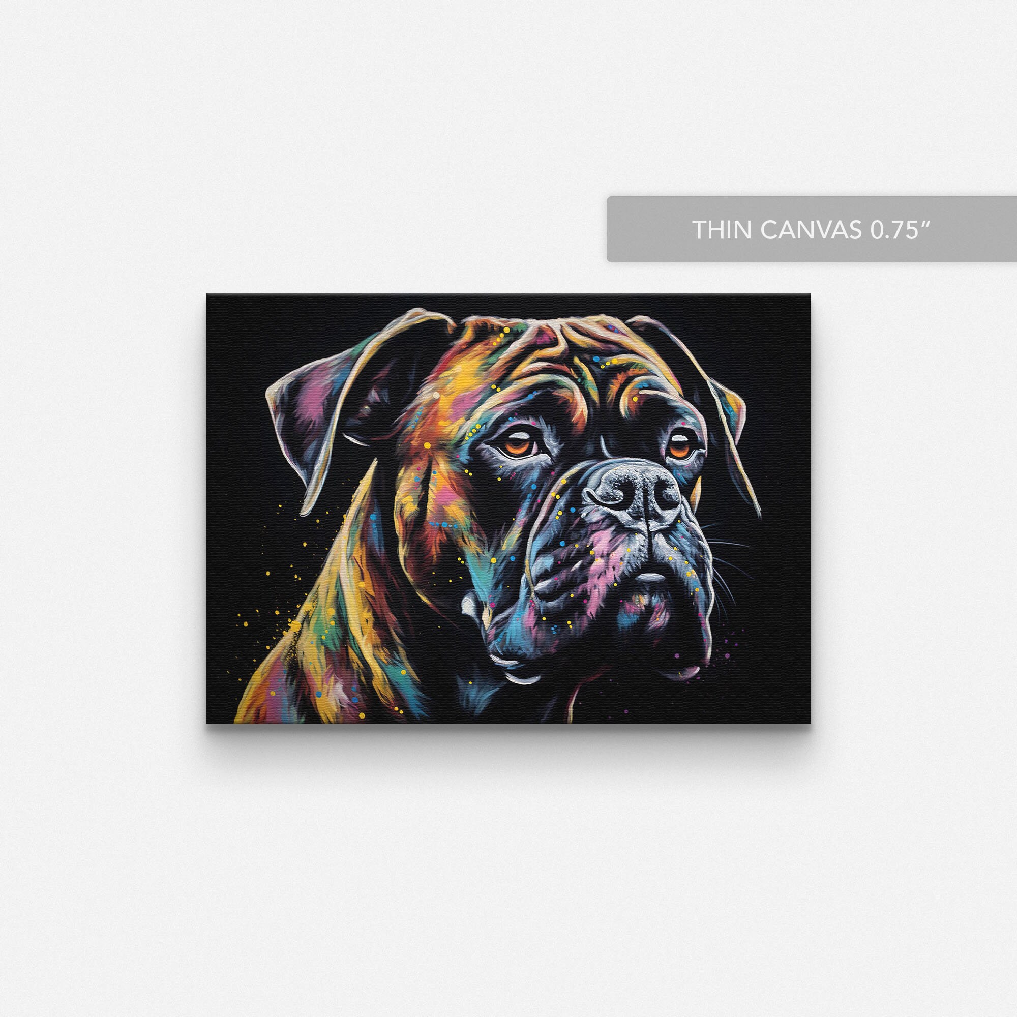 Boxer Art Print on Canvas, Gift for Dog Lovers, Abstract Large Animal ...